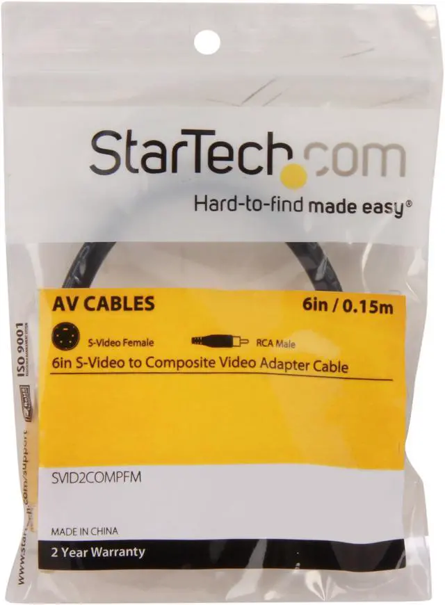 StarTech.com Model SVID2COMPFM 6" S-Video to Composite Video Adapter ...