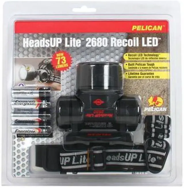 Pelican 2680-030-110 HeadsUp Lite 2680 Recoil LED Flashlight, Black ...