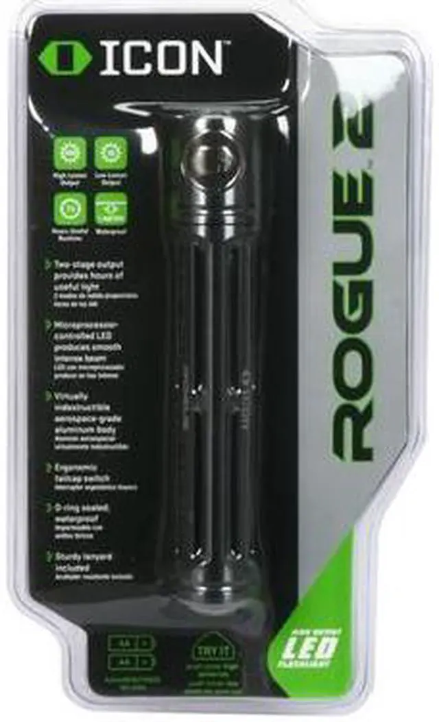 Icon Light RG202A Rogue 2 Gray Alluminum Flashlight 100 Lumens - Newegg.com