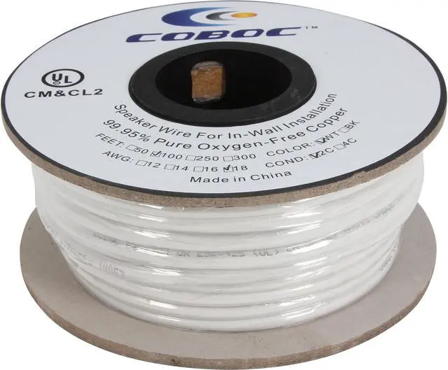 Coboc Model SPW-CL2-2C18-100-WH 100 ft. 2-Conductor CL2 Rated(In-Wall ...