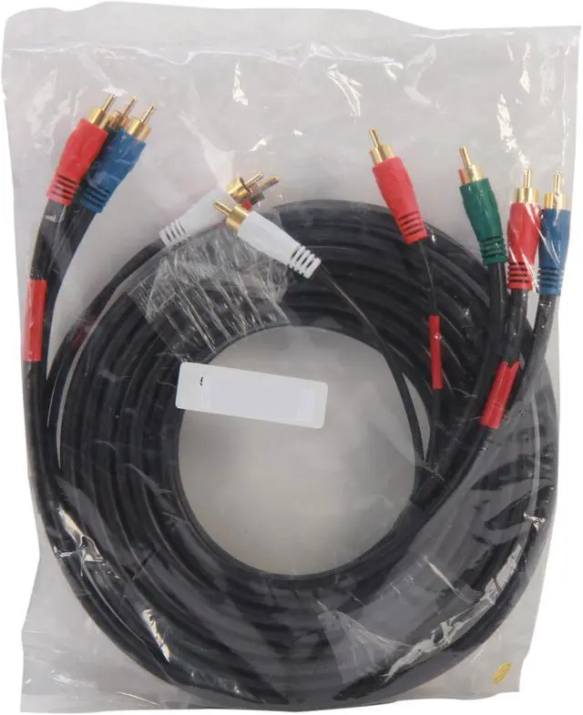 Link Depot RCA5-12-MM 12 ft. 5RCA Plug/5RCA pulg 3Video+2Audio 6FT Gold ...