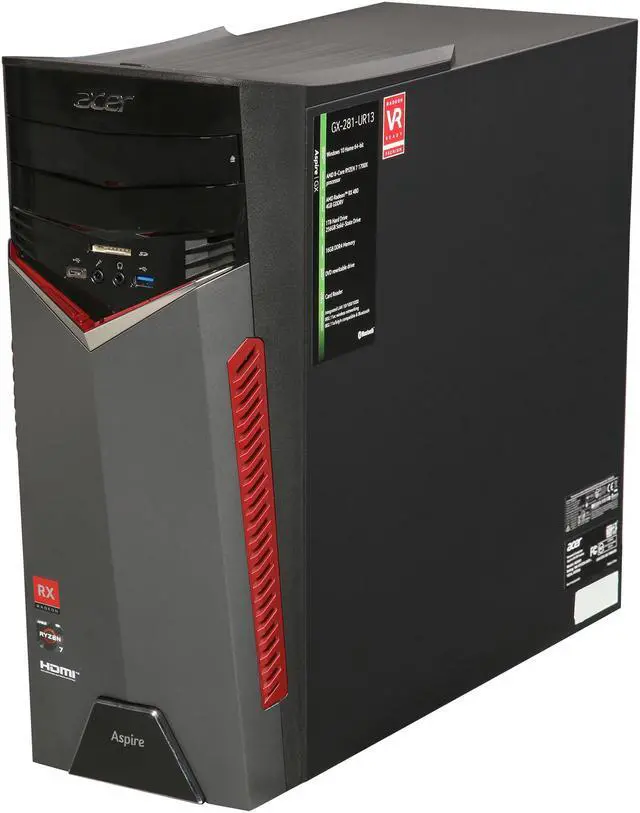 Open Box: Acer Desktop Computer Aspire GX-281-UR13 AMD Ryzen 7 1700X ...