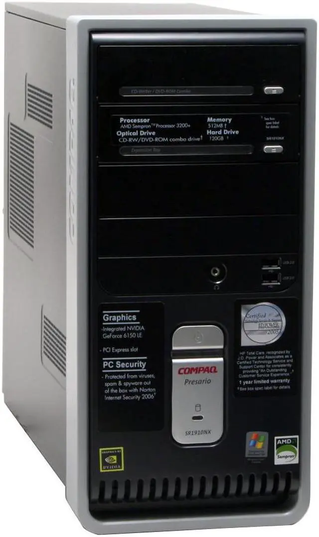 COMPAQ Desktop PC Presario SR1910NX(EX310AA#ABA) 3200+ 512MB DDR 120GB ...