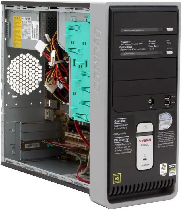 COMPAQ Desktop PC Presario SR1910NX(EX310AA#ABA) 3200+ 512MB DDR 120GB ...