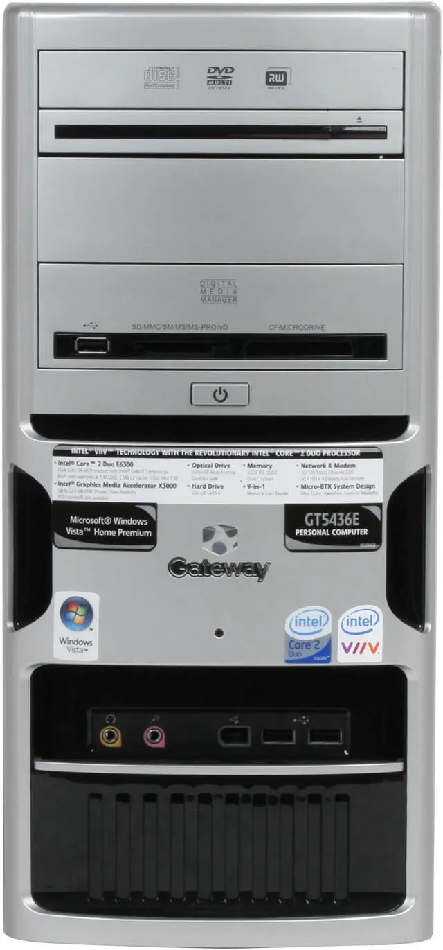 Refurbished: Gateway Desktop PC GT5436E - RA Intel Core 2 Duo E6300 1GB ...