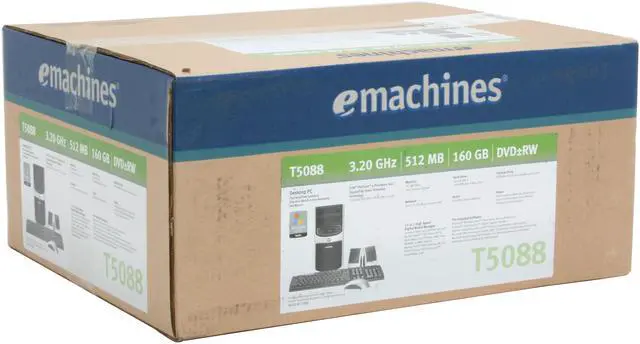 eMachines Desktop PC T5088 Intel Pentium 4 641 512MB DDR2 160GB HDD ...