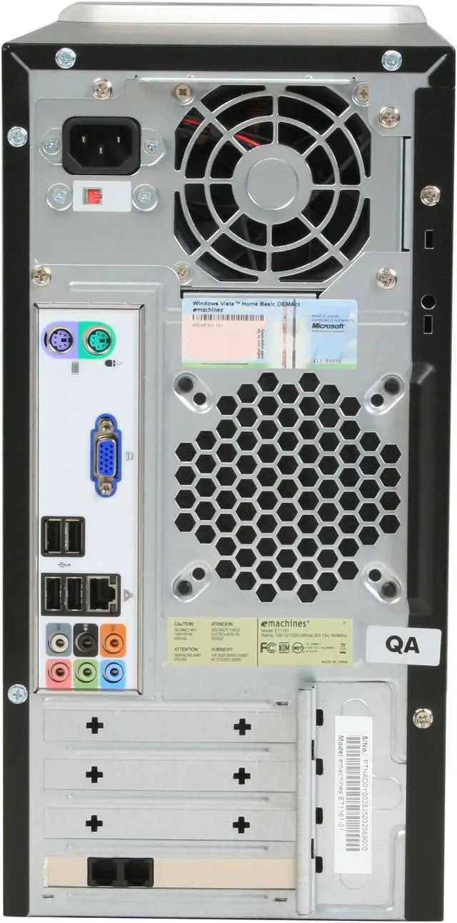eMachines Desktop PC ET1161-01 AMD Athlon 64 LE-1600 1GB DDR2 160GB HDD ...