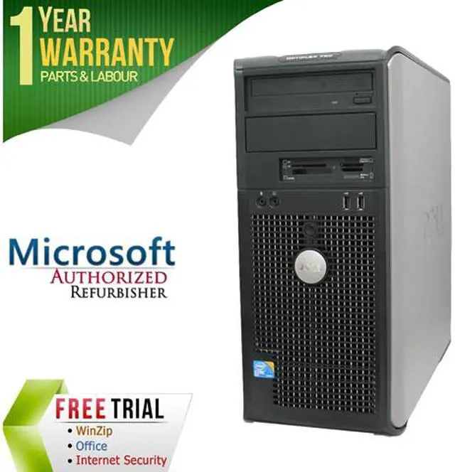 Refurbished: DELL Desktop Computer 760 Intel Core 2 Duo E7600 4GB DDR2 ...