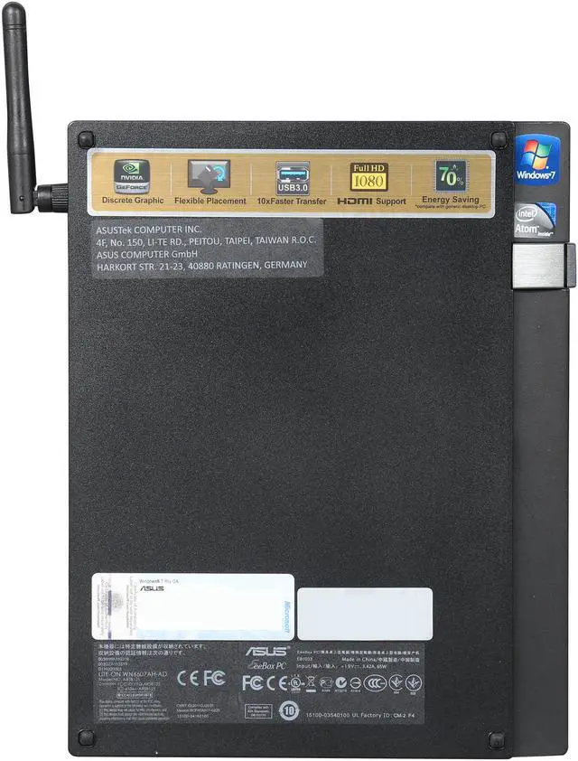 Refurbished: ASUS B Grade Desktop PC EB1033-B003G-B Intel Atom D2700 2 ...