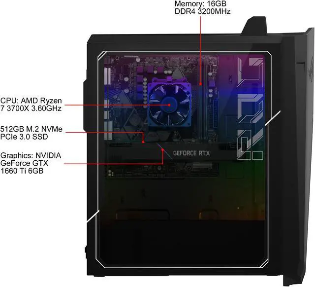 ASUS Gaming Desktop ROG Strix Ryzen 7 3rd Gen 3700X - Newegg.com