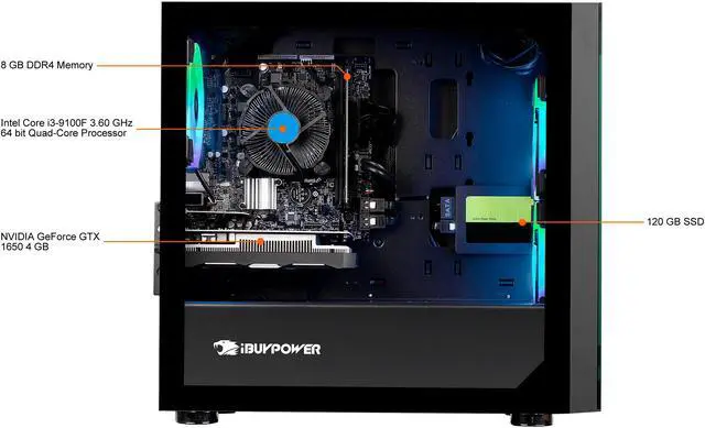 Refurbished: iBUYPOWER Gaming Desktop PB-BB974-RB Intel Core i3-9100F ...