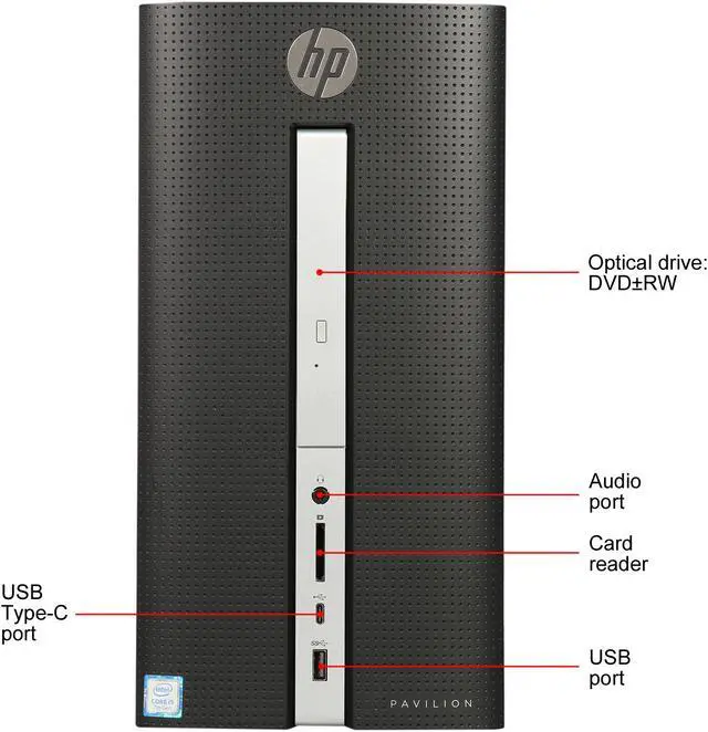 Refurbished: HP Desktop Computer Pavilion 570-P017C Intel Core i5-7400 ...
