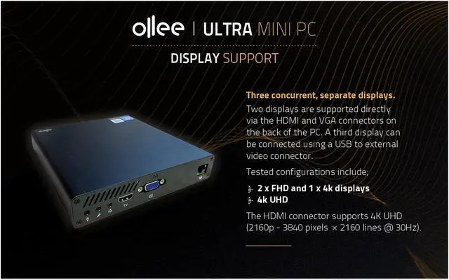 Ollee Ultra Mini Smart Cloud PC MAPMG128 Celeron N3350 (up to 2.4 GHz ...