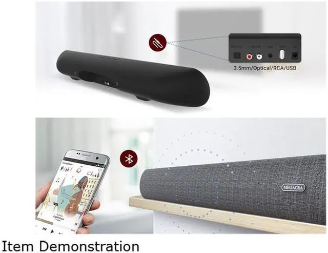 Refurbished: Refurbished 60 Watt, 28 Inch Soundbar Wired and Bluetooth Wireless Home Audio ...