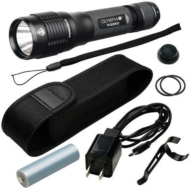 Olympia RG850 High-Performance Rugged Flashlight - Black - Newegg.com