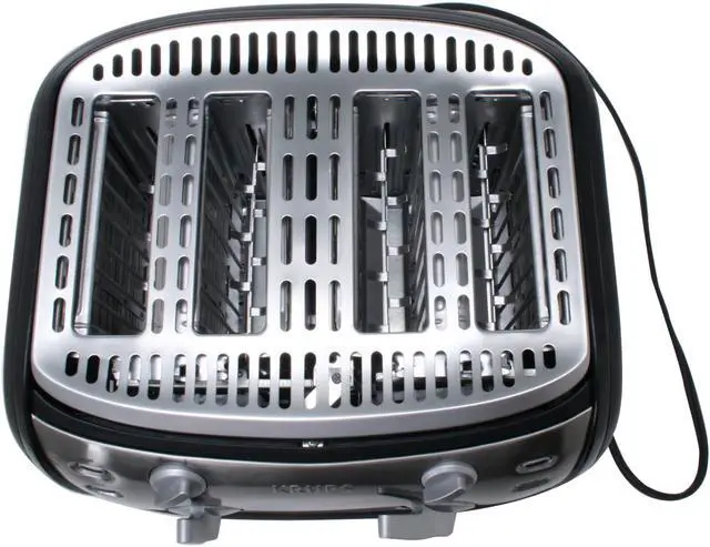 KRUPS FEM4B Black & Metal 4-slice Toaster - Newegg.com
