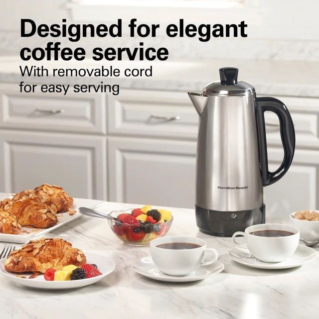 Hamilton Beach 40616R 12-Cup Percolator with Cool-Touch Handle ...