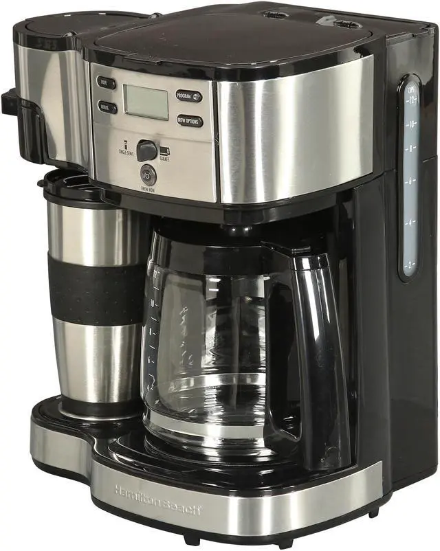 Hamilton Beach 49980Z 2 Way Single Serve or 12 Cup Programmable Coffee ...