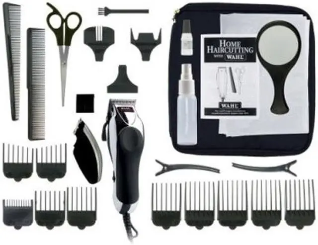 WAHL 79524-1001 Deluxe Chrome Pro 27-Piece Complete Haircutting Kit ...