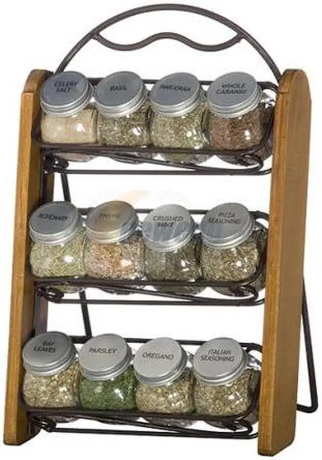 LIFETIME BRANDS 4329T Hardwood & Bronze Spice Rack - Newegg.com