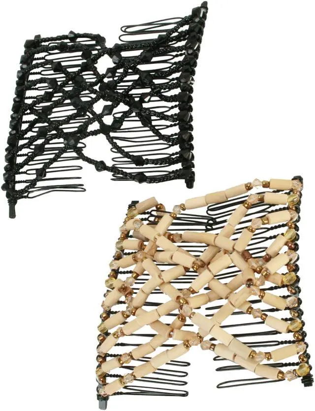 As Seen On TV EZ Combs Stretchable Double Combs (Black/Sandlewood ...