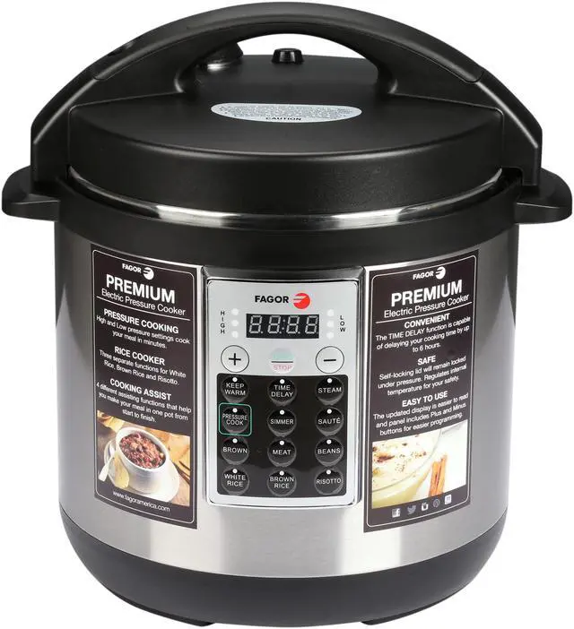 Fagor Premium 6-Quart Electric Pressure Rice Multi Cooker - Silver ...