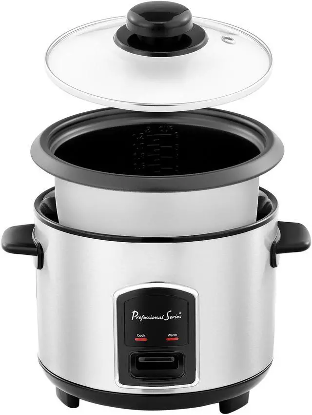 Continental Electric 12 Cup Rice Cooker, Stainless Steel PS75068 ...