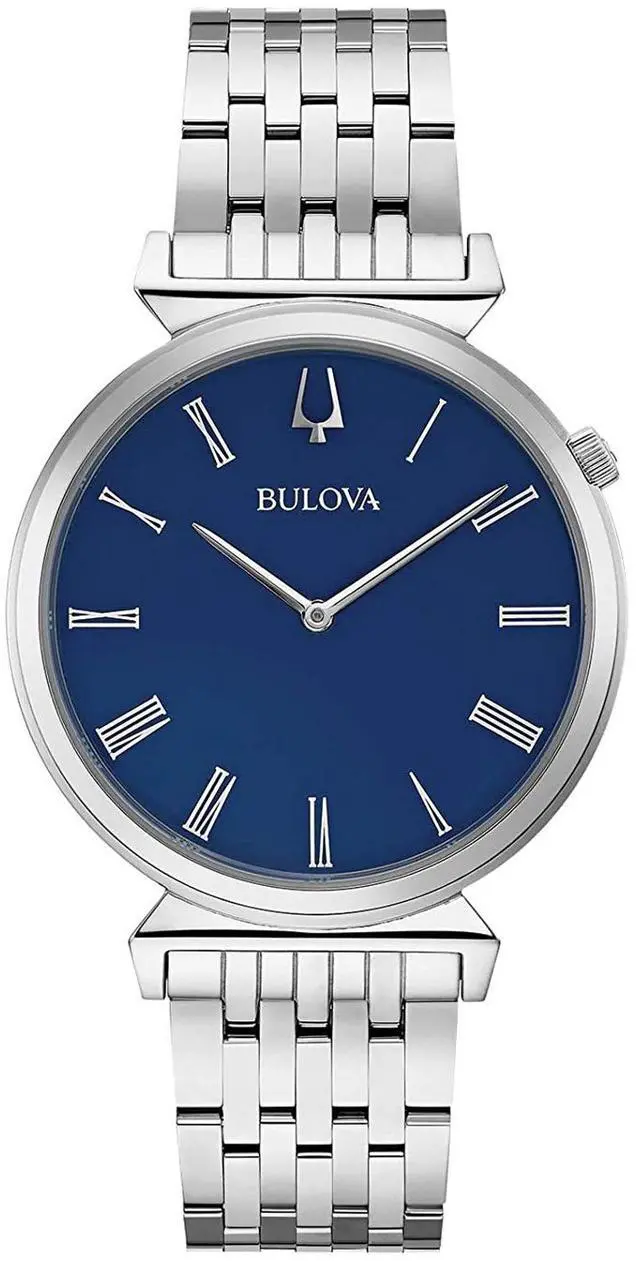 bulova classic quartz mens watch, stainless steel , silver-tone (model ...