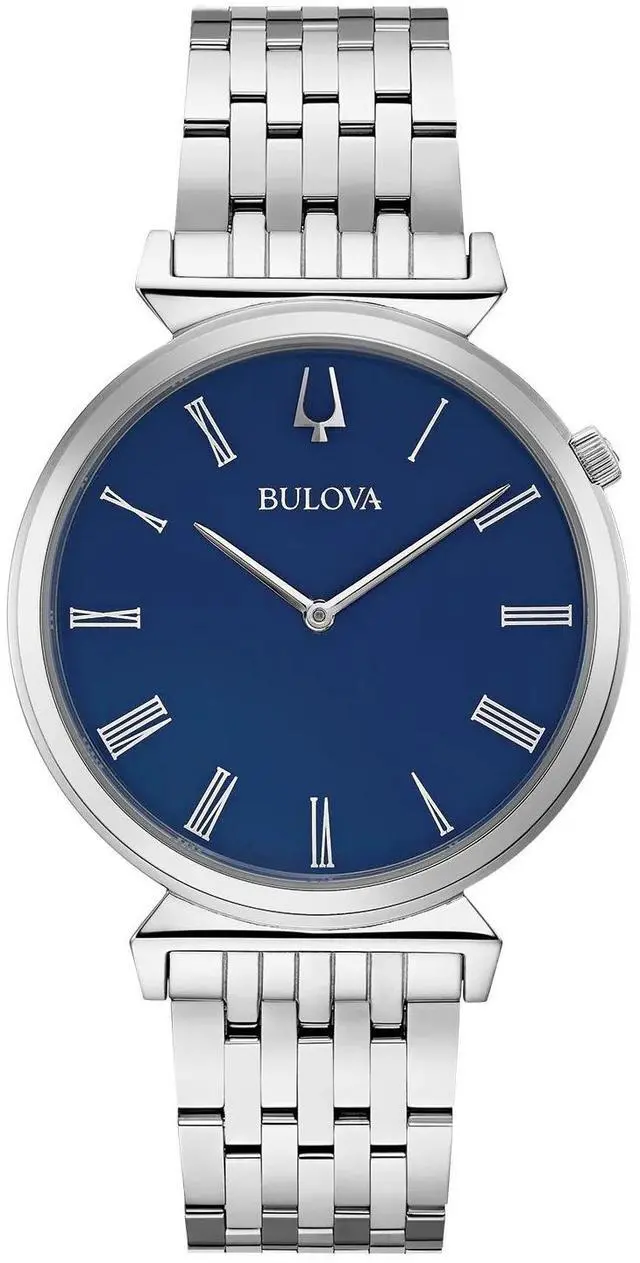 bulova classic quartz mens watch, stainless steel , silver-tone (model ...