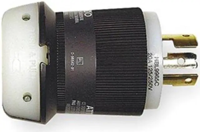 HUBBELL WIRING DEVICE-KELLEMS HBL9965C Locking Plug, Non-NEMA, 20 A ...