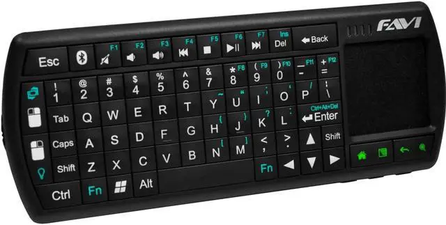 FAVI FE02BT-BL Bluetooth Backlit Mini Keyboard with Laser Pointer ...