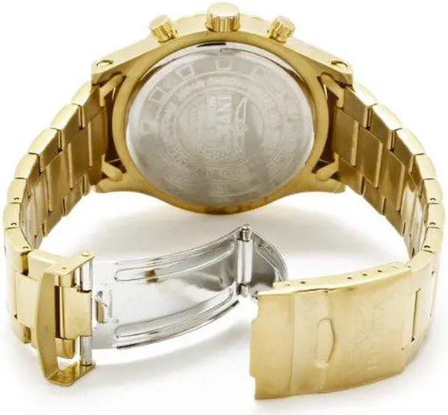 Invicta 1270 Men's Specialty Chronograph 18K Gold Plated Steel Watch ...