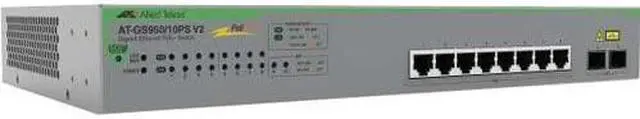 Allied Telesis GS950/10PS V2 Ethernet Switch - 8 Ports - Manageable - Gigabit Ethernet - 10/100 ...