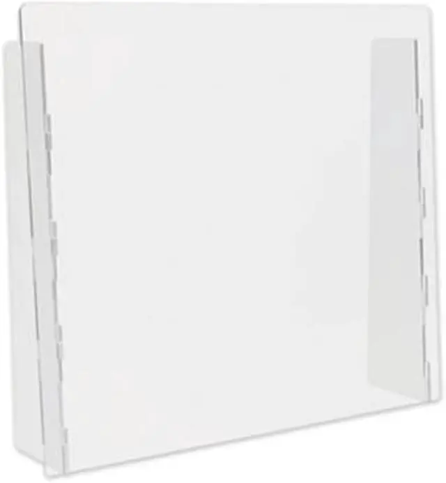 Deflecto Counter Top Barrier with Full Shield Acrylic Clear 2/Ctn ...