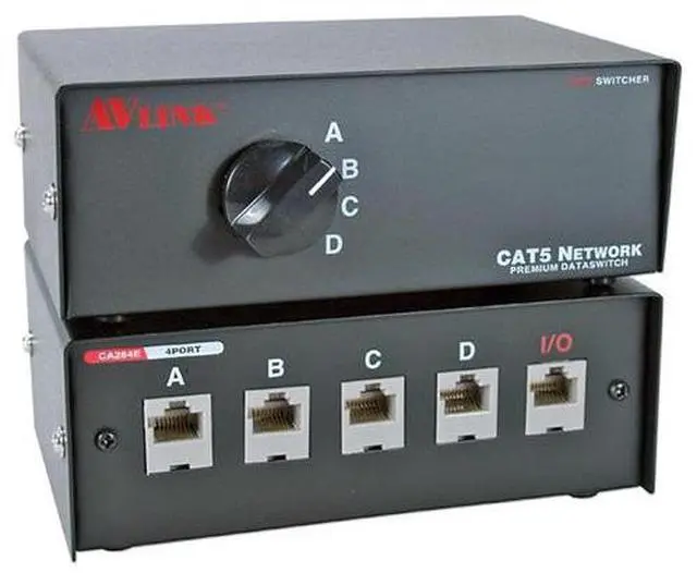 QVS CA284E-4S Qvs 4-port cat 5 rj45 premium manual switch - Newegg.com