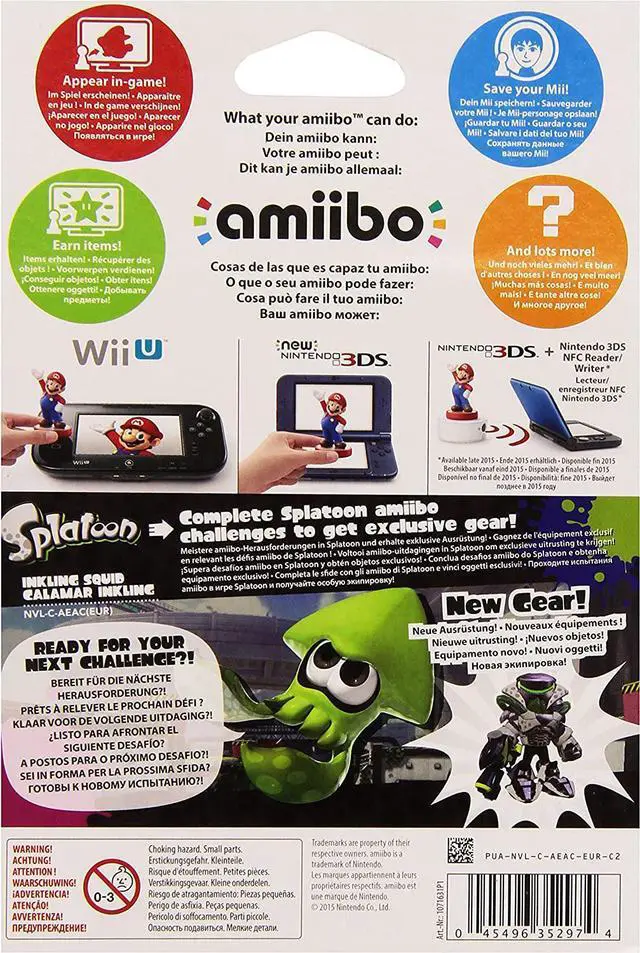 Squid Lime Green Amiibo Splatoon Collection (Nintendo Switch/3DS/Wii U ...