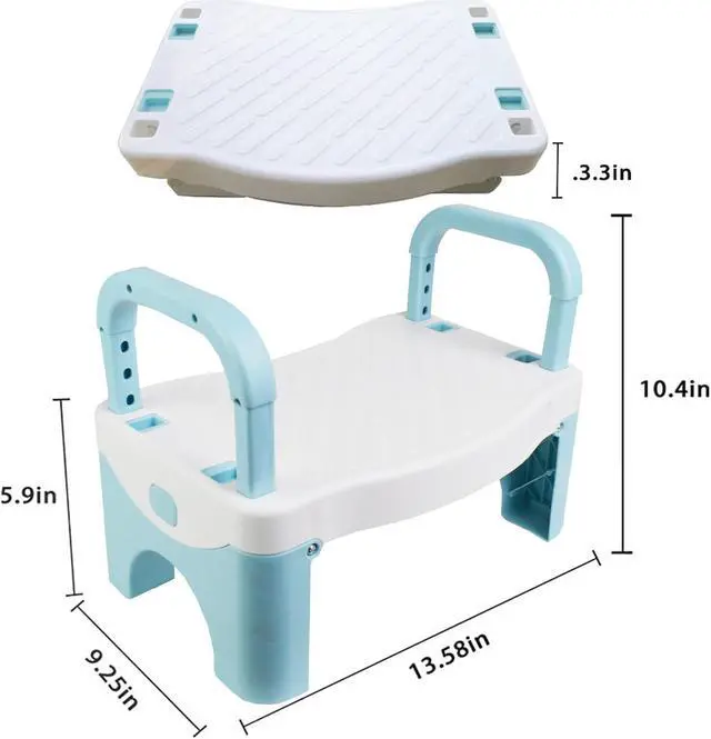 Kids Kitchen Bathroom Adjustable Non-Slip Plastic Folding 6" Step Stool ...