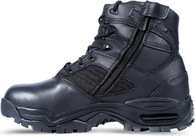 Ridge Footwear Men's Ultimate Mid Zipper 6" Leather Boot Rip-Stop Nylon ...