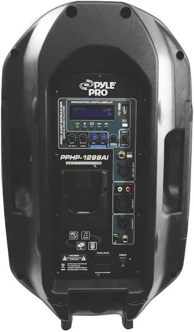 NEW PYLE PPHP1299AI 12" 2 WAY PROFESSIONAL DJ SPEAKER SYSTEM BUILT IN ...