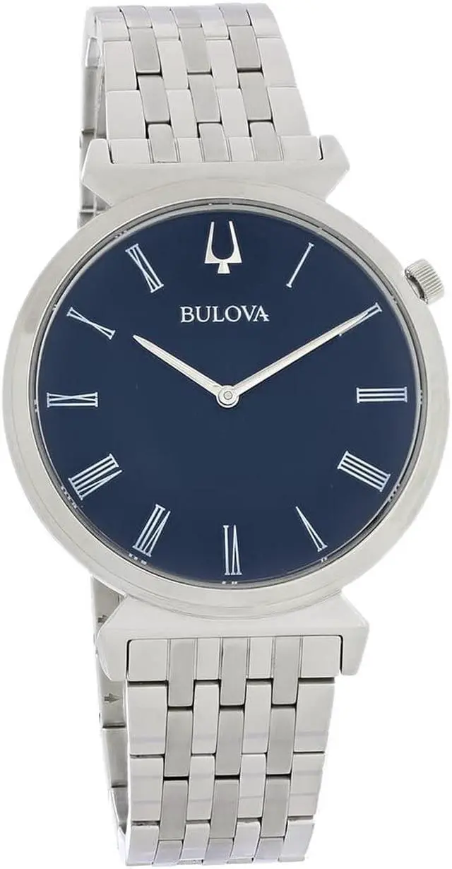 bulova classic quartz mens watch, stainless steel , silver-tone (model ...