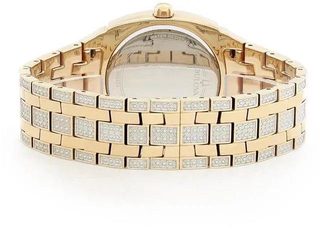 Bulova Phantom Mens Rose Gold Plated Stainless Crystal Quartz Watch ...