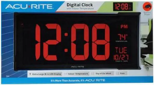 CHANEY INSTRUMENTS 75100C AcuRite Digital 18 Wall Clock - Newegg.com