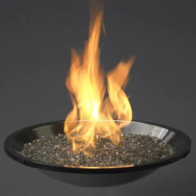 Outdoor Greatroom CF-20-LP-DIY 20" Round Crystal Fire Stainless Steel ...