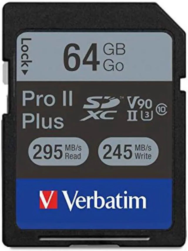Verbatim Corporation 64GB PRO II PLUS 1900X SDXC Memory Card (99166 ...