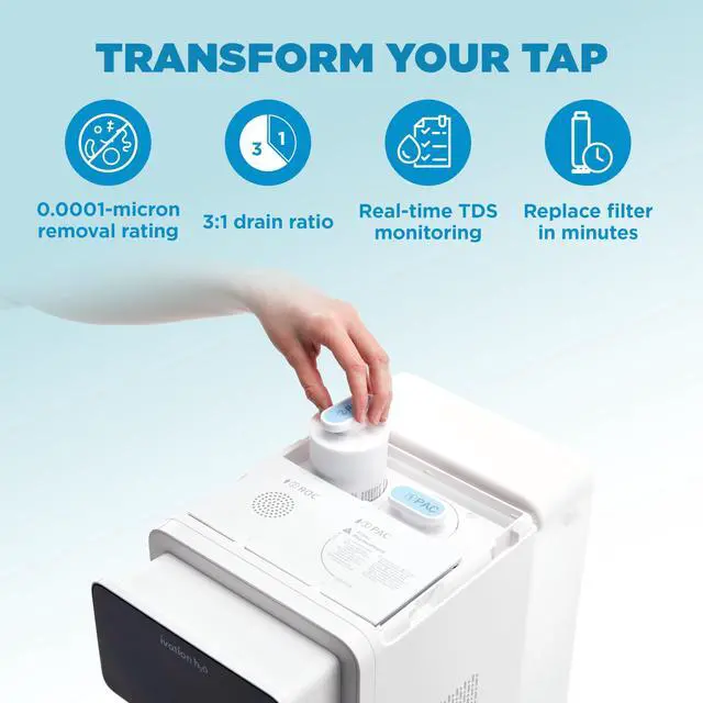 Ivation H2O Hot & Cold Countertop Reverse Osmosis Water TDS Filter ...