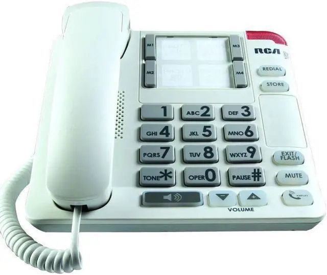 RCA 1123-1WTGA Amplified Big Button Corded Phone - Newegg.com