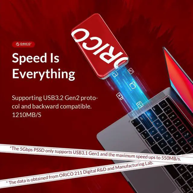 ORICO SUPRE Series Portable SSD External Solid State Drive USB 3.1 Gen2 ...