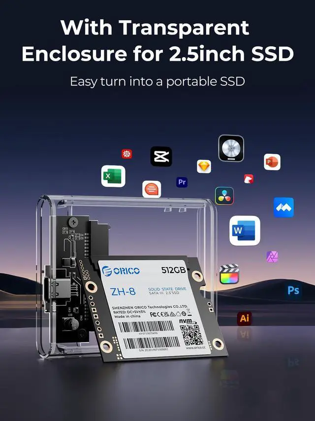 ORICO 512GB SSD 2.5inch Half Size SSD SATA Internal Solid State Hard ...