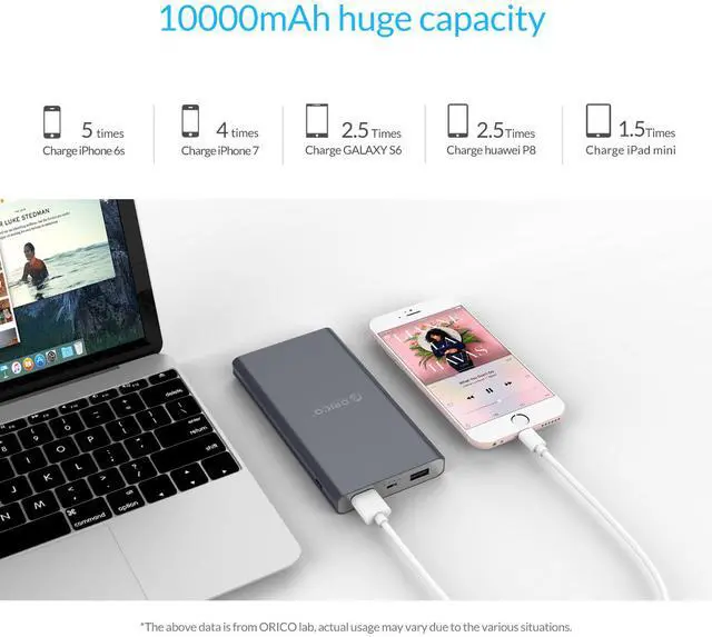 ORICO Ultra Portable Power Bank M10000mAh Ultra Slim Design with Dual ...