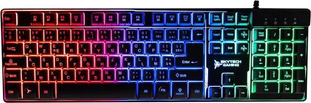 Skytech Gaming French K-1000 RGB Gaming Keyboard, 104 Keys USB Wired ...